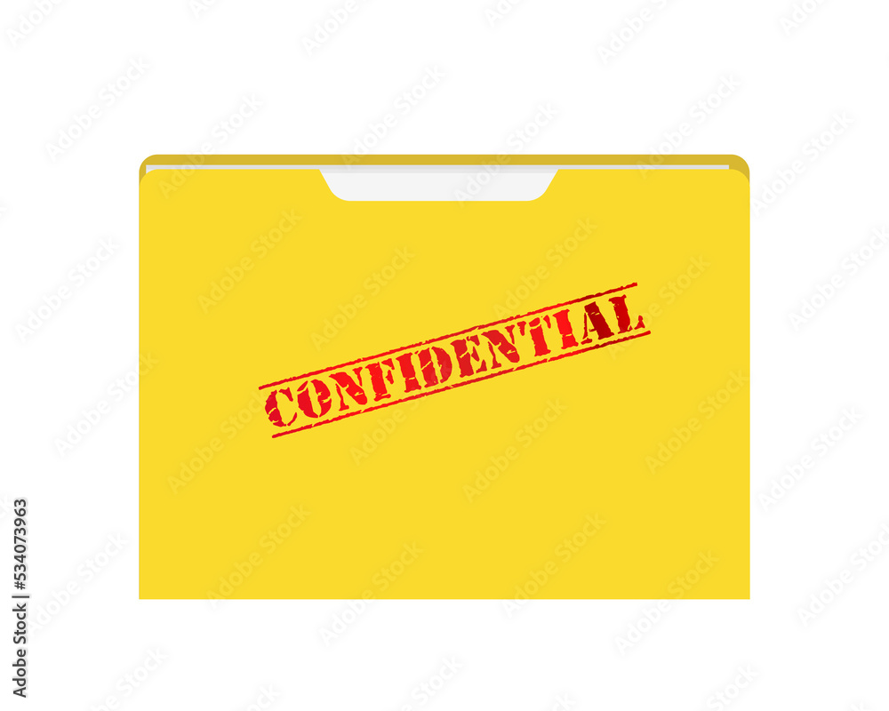 File with confidential label.File folder icon Stock Illustration ...