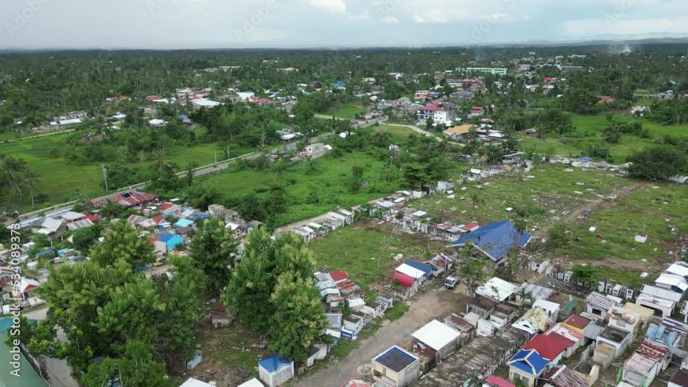 Asian village with low level of development and infrastructure. The ...