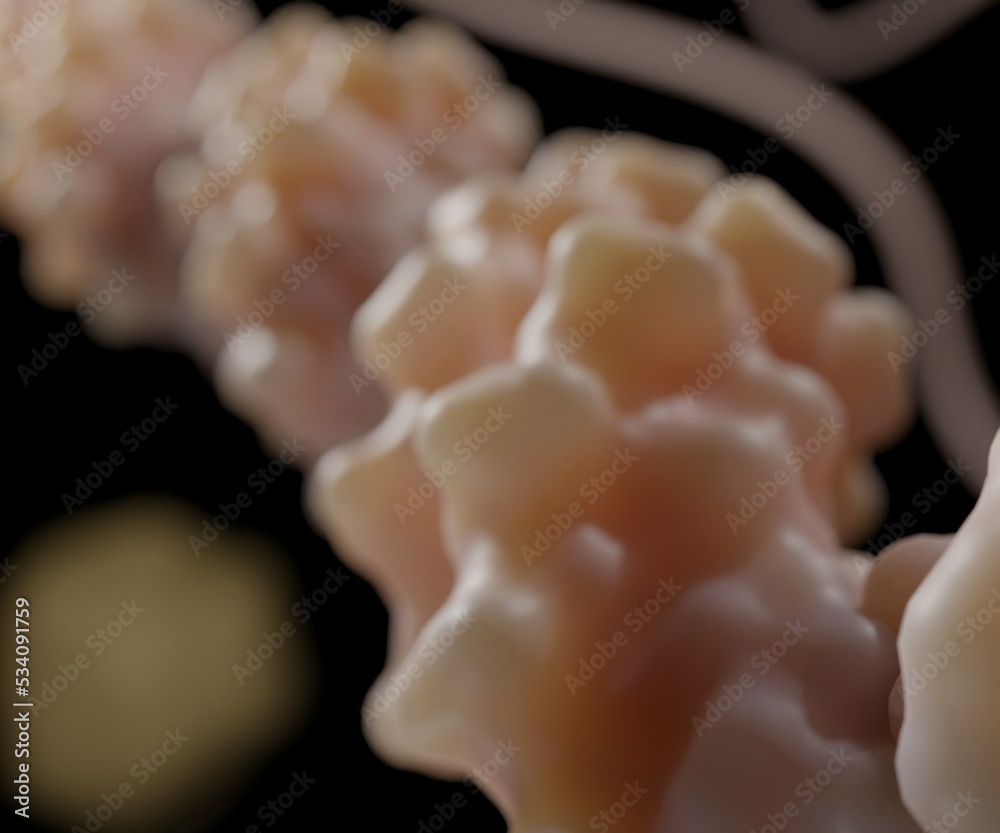 Realistic DNA strand inside of cell 3d rendering Stock Illustration ...