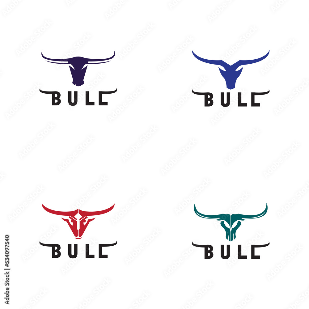 Bull logo and symbols vector template icons app Stock Vector | Adobe Stock