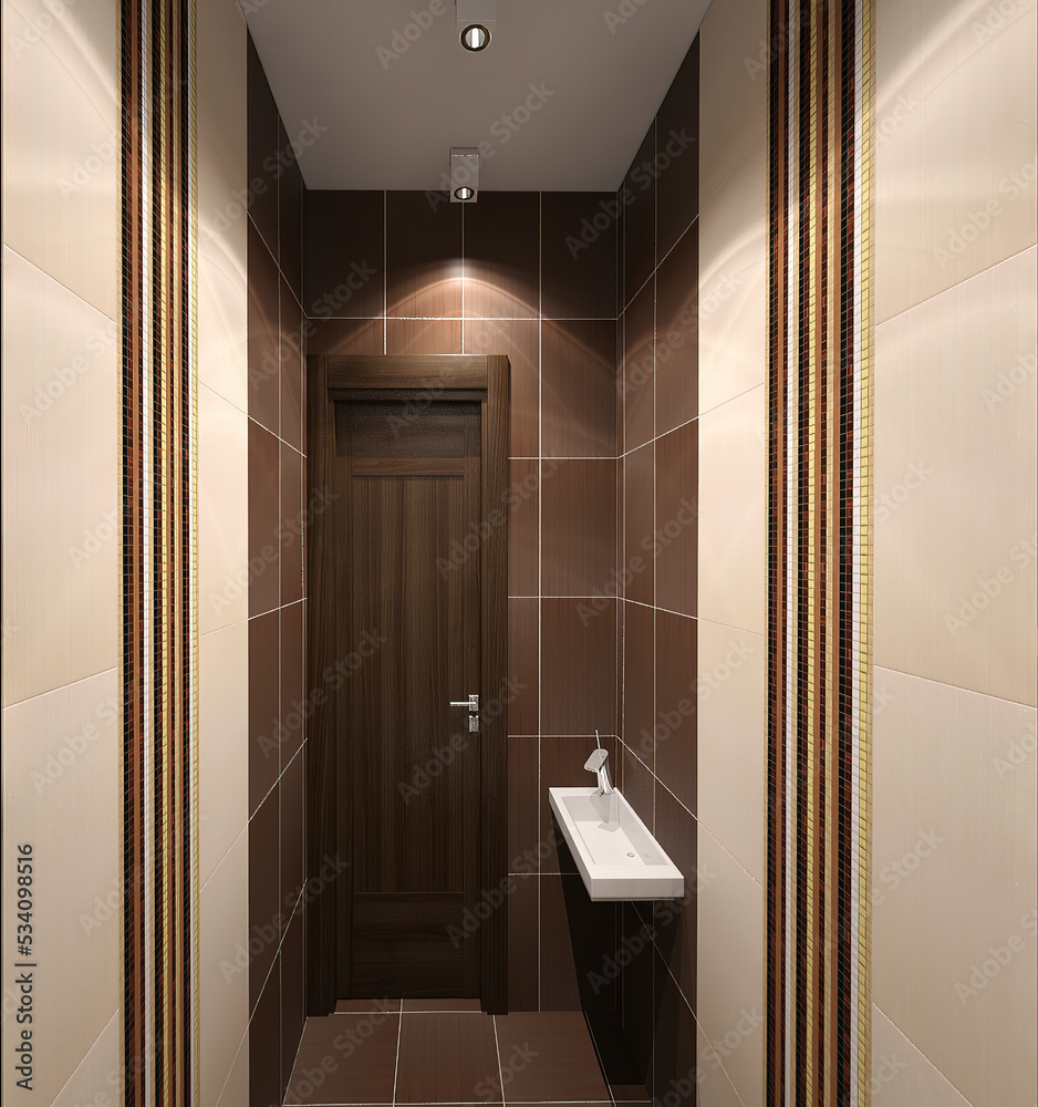 Toilet design concept illustration for a private home. 3D rendering of ...
