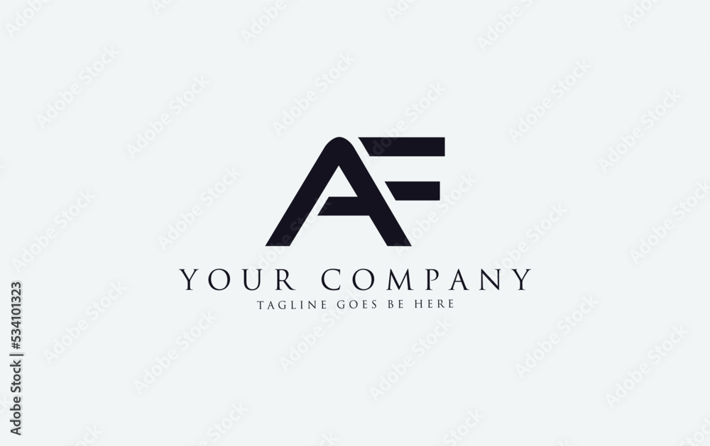 Simple letter 2d logo design vector monogram AF Stock Vector | Adobe Stock