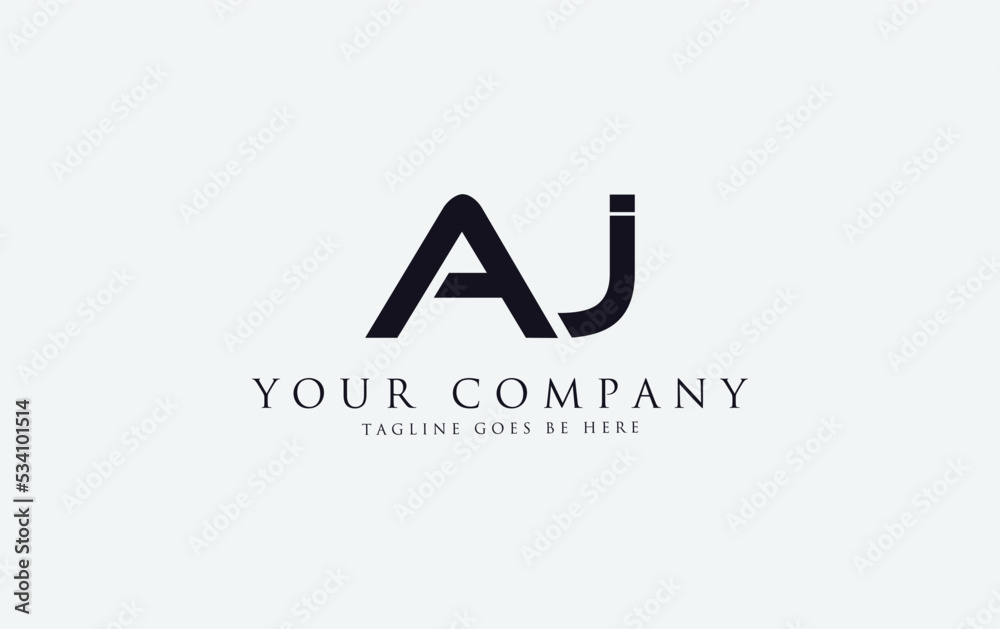 Simple letter 2d logo design vector monogram AJ Stock Vector | Adobe Stock