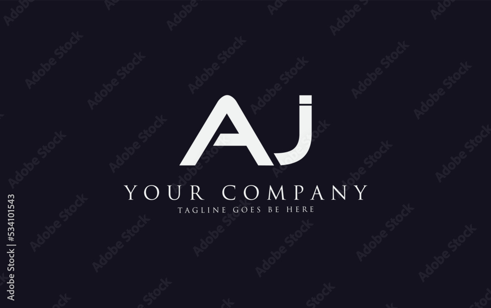 Simple letter 2d logo design vector monogram AJ Stock Vector | Adobe Stock