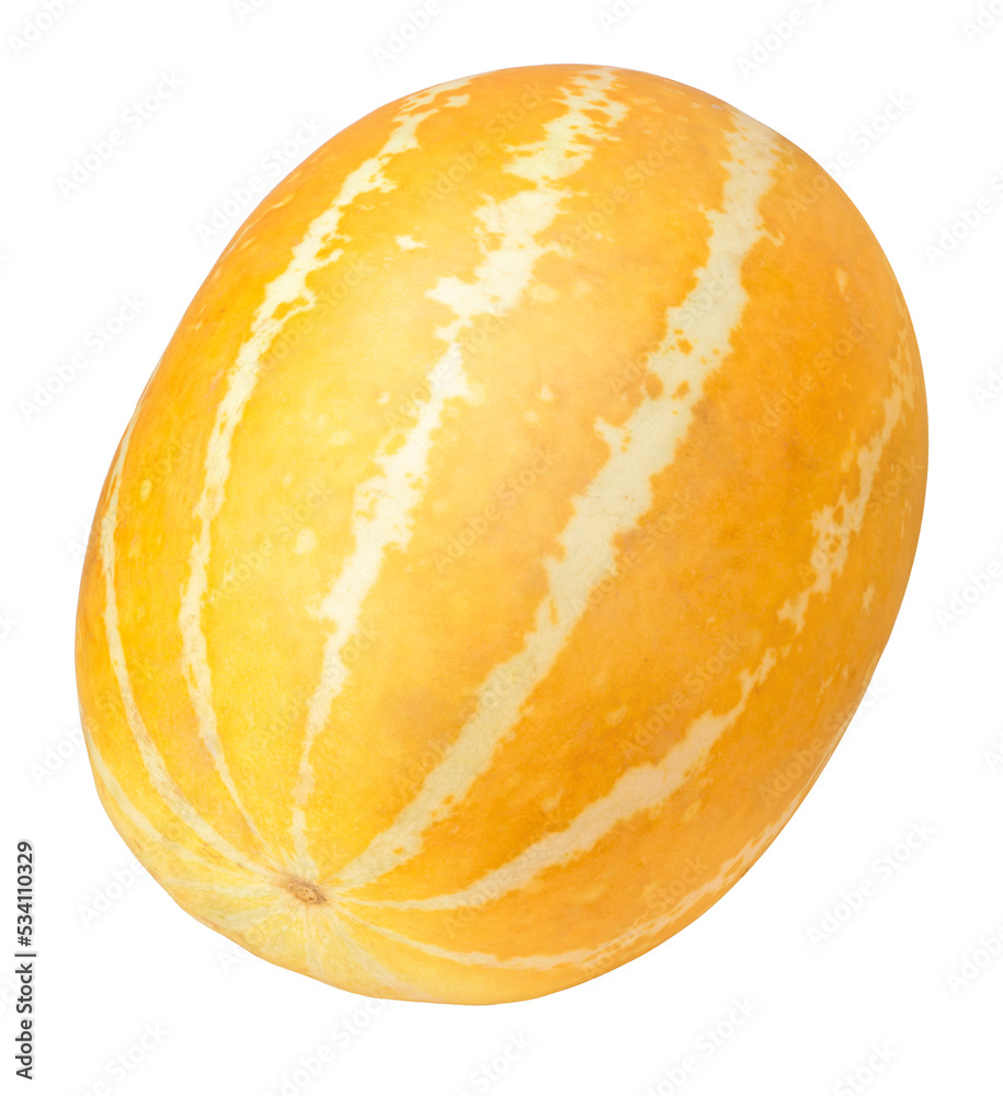 Orange Melon isolated on white background, Oriental melon, Yellow ...