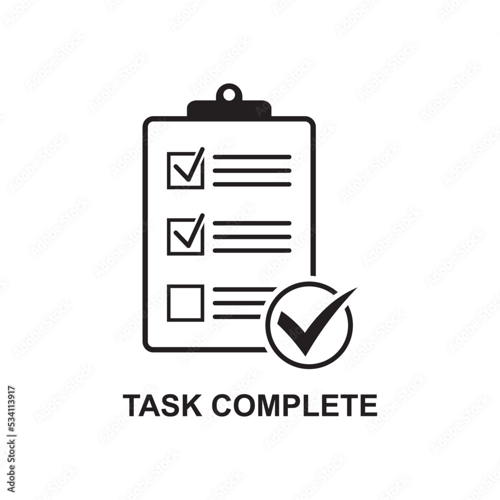 task complete icon , business icon Stock Vector | Adobe Stock
