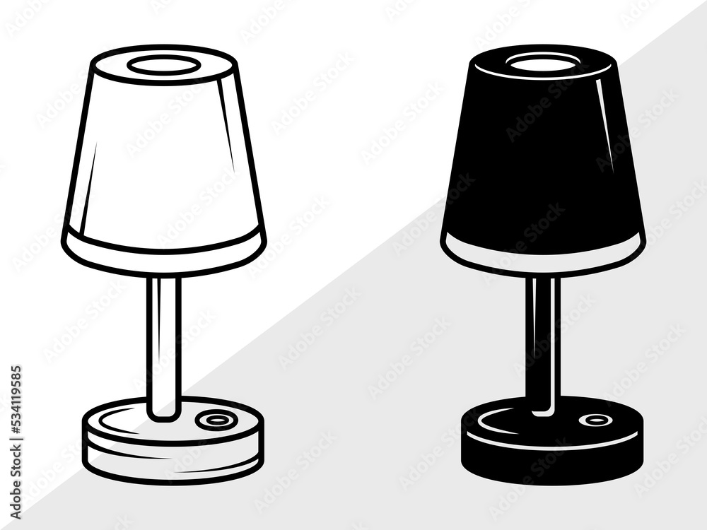 Lamp SVG, Table Lamp Svg, Desk Lamp Icon Svg, Lamp Cuttable Svg, Desk ...
