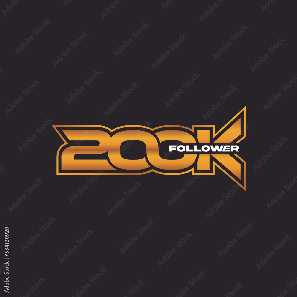 Thank you for 200k follower, online social group, happy banner ...