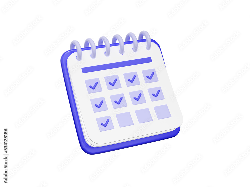 Calendar with checklist, date schedule icon. Concept of work agenda ...