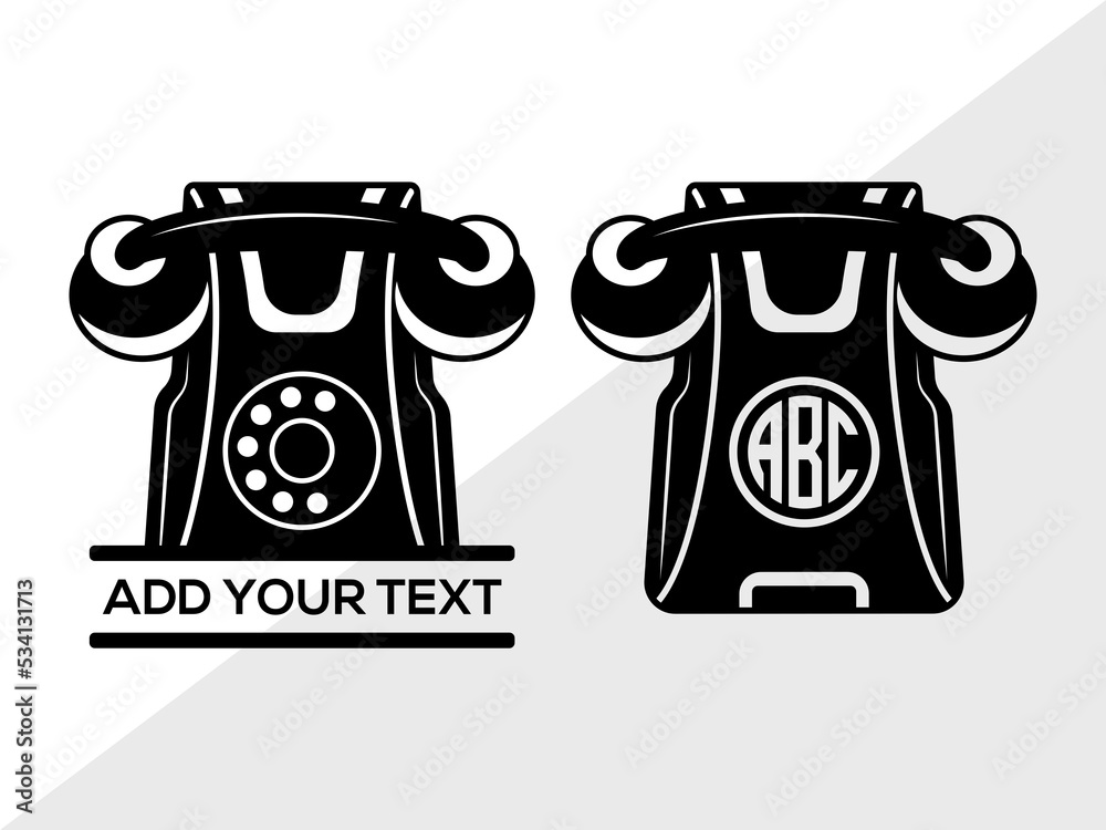 Telephone Monogram SVG, Telephone SVG, Split Monogram Svg, Vintage ...