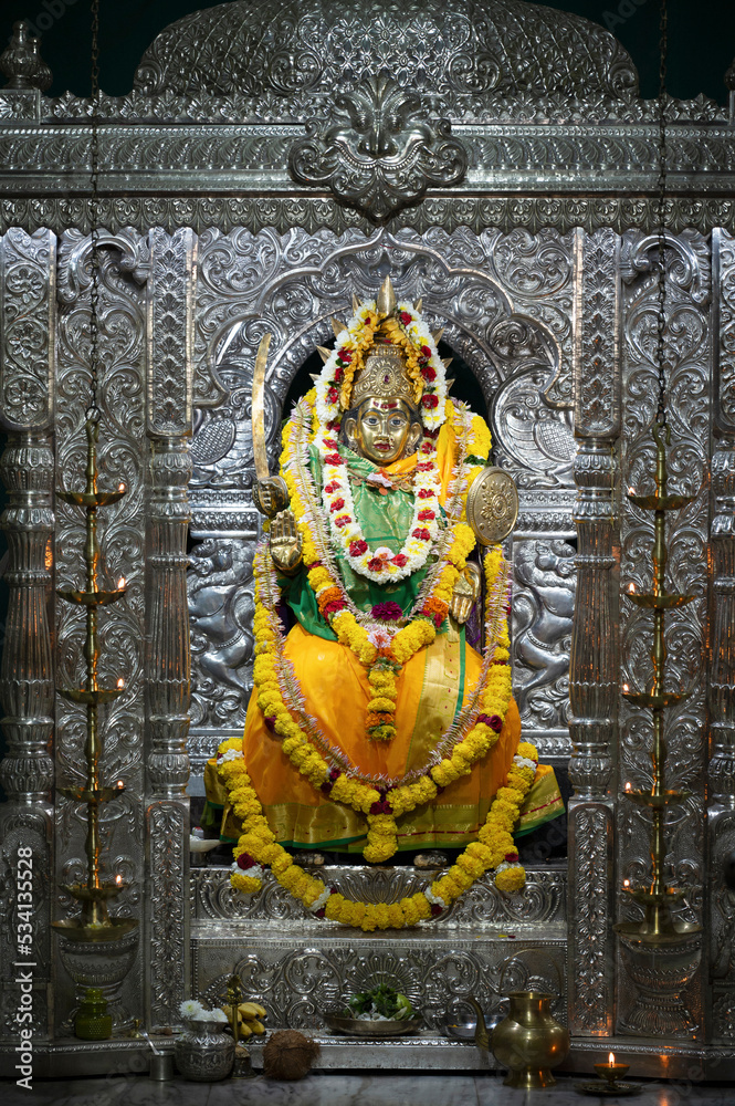 Idol of Shri Shantadurga Fatarpekarin, this temple is located at ...