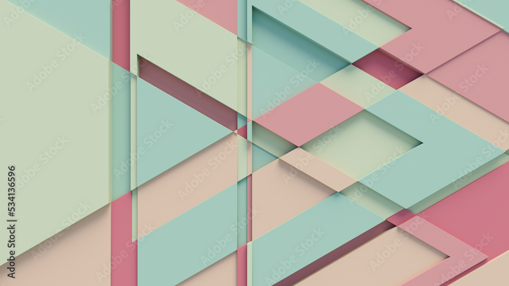Pastel Colored Tech Background with a Geometric 3D Structure. Clean ...