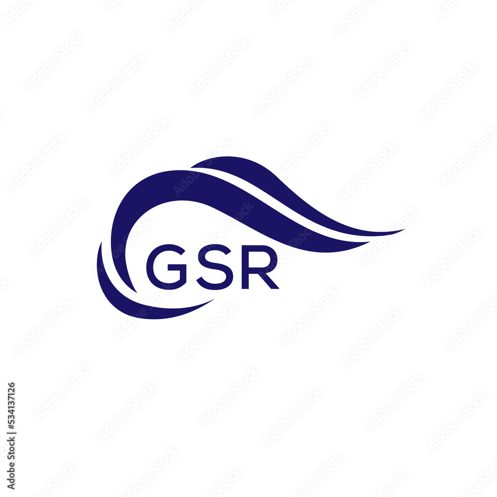 GSR letter logo. GSR blue image on white background. GSR Monogram logo ...