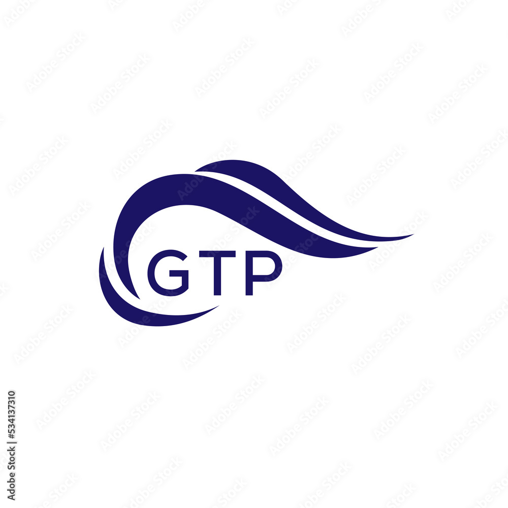 GTP letter logo. GTP blue image on white background. GTP Monogram logo ...