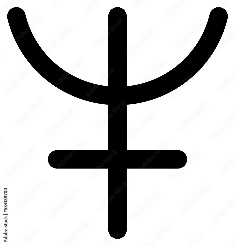 Neptune planet symbol. Astrological calendar sign. Zodiacal black and ...