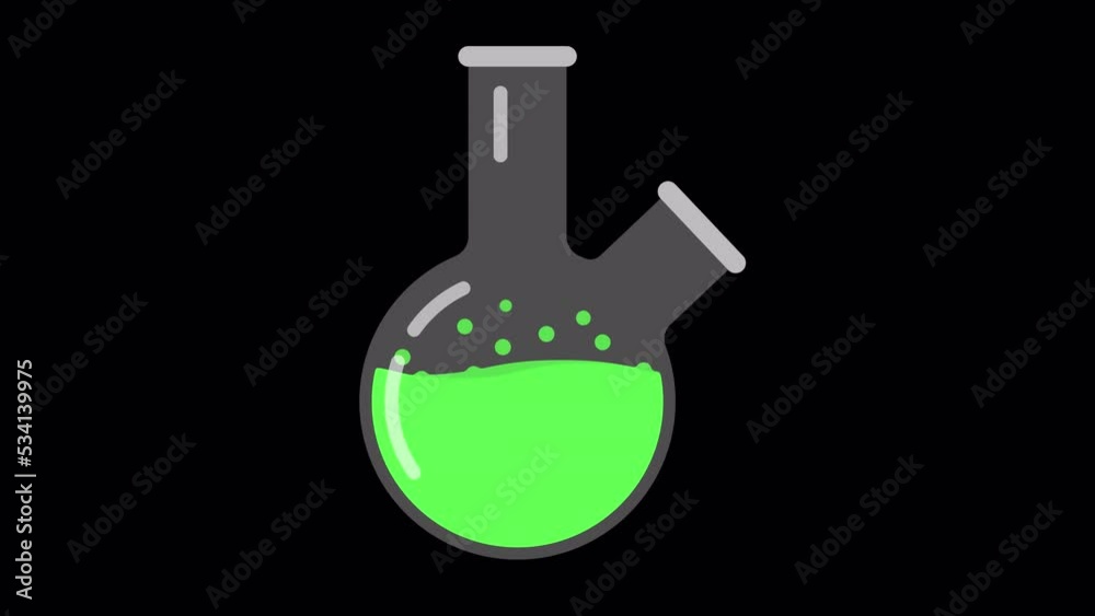 Video Stock Looped animation which is shown: Laboratory ware, Flask ...