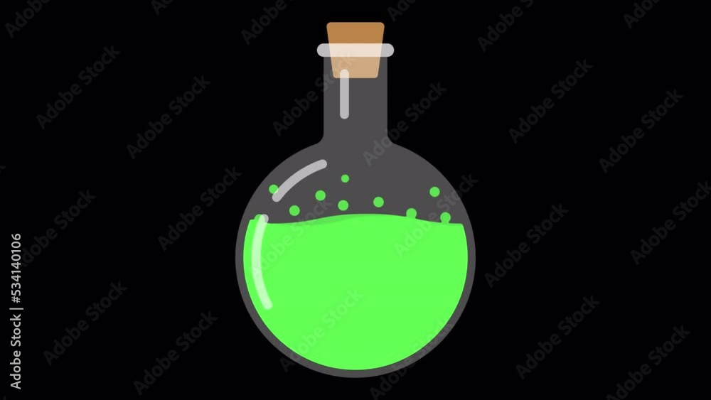 Looped animation which is shown: Laboratory ware, Flask, Potion ...