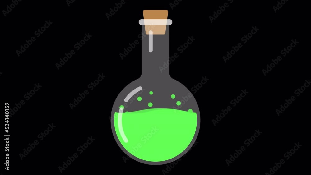 Looped animation which is shown: Laboratory ware, Flask, Potion ...