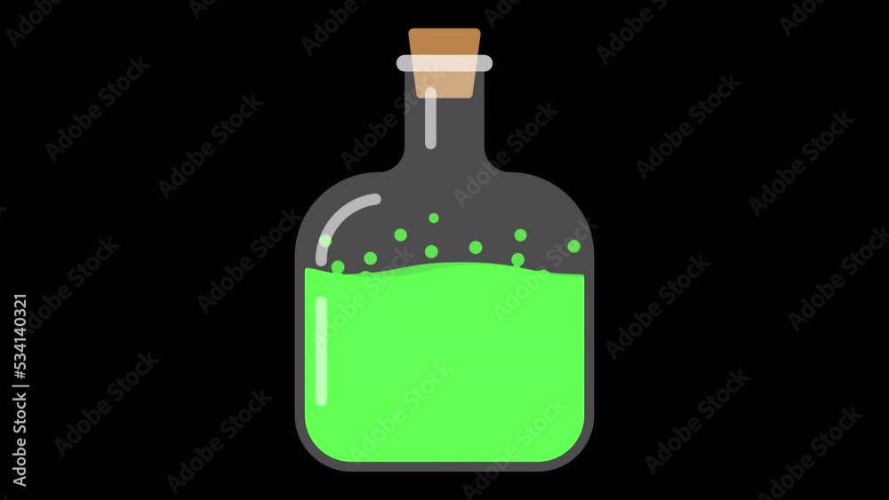 Looped animation which is shown: Laboratory ware, Flask, Potion ...