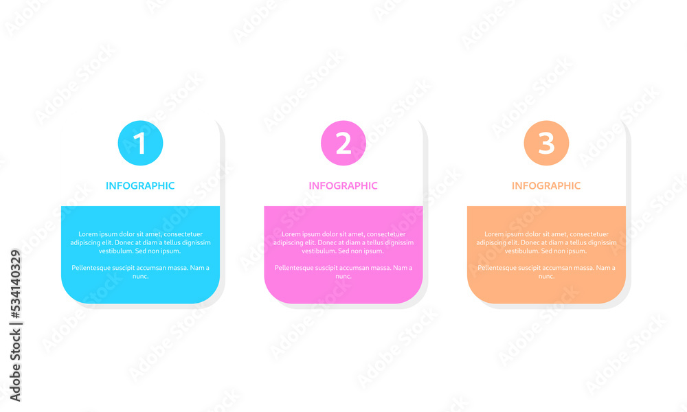 Business infographic timeline with 3 steps option. Business infographic ...