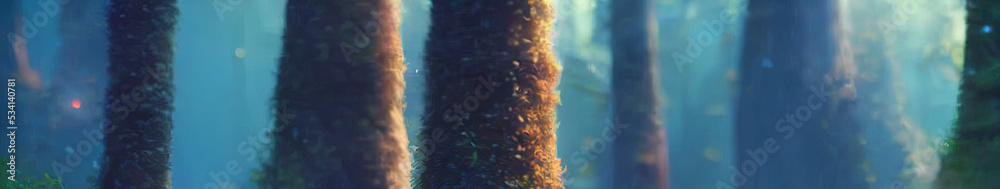 Banner Background Forest and Trees. Fantasy Backdrop Concept Art ...
