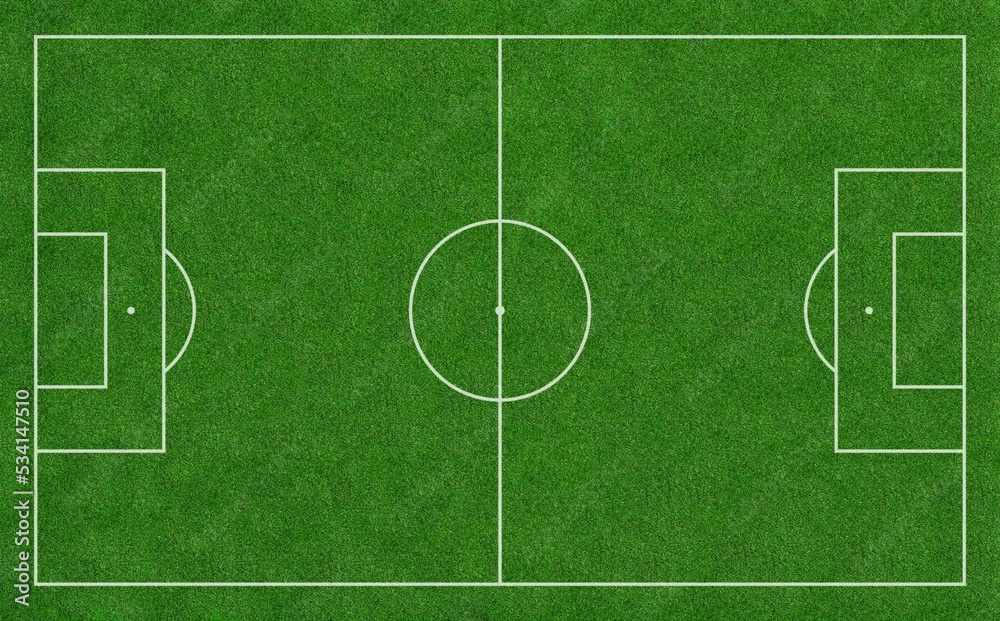 Green Soccer Field or Football Field Top View with Realistic Grass ...