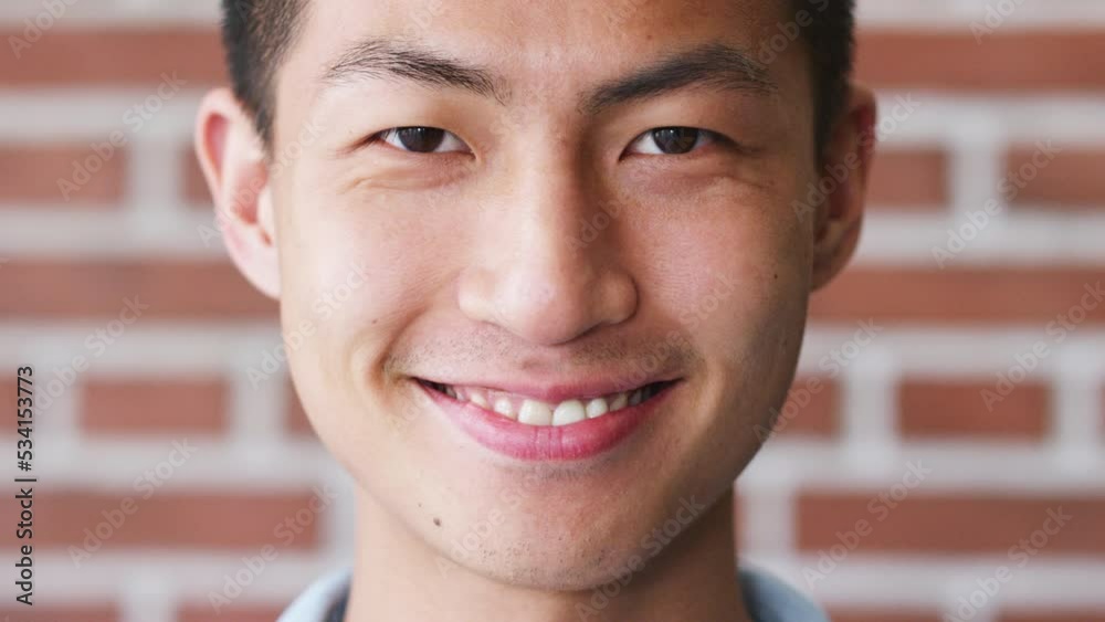 Portrait, smile and Singapore Asian man happy for success, joy and ...