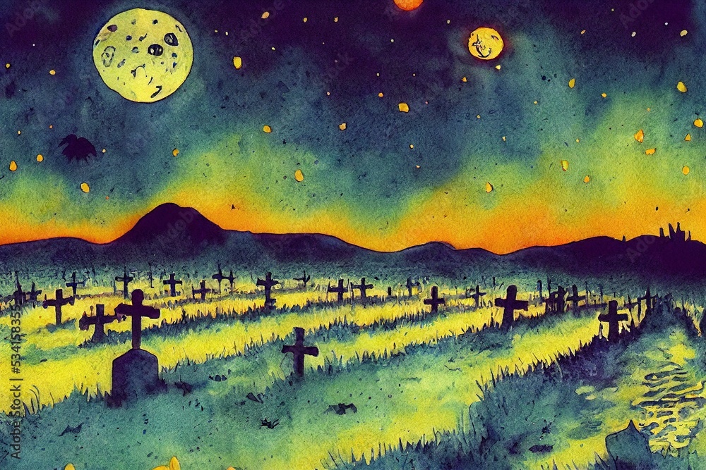 Haunted Cemetery Art