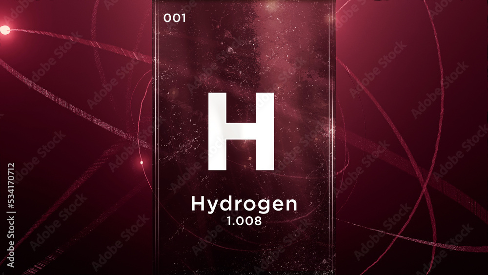 Hydrogen (H) symbol chemical element of the periodic table, 3D ...