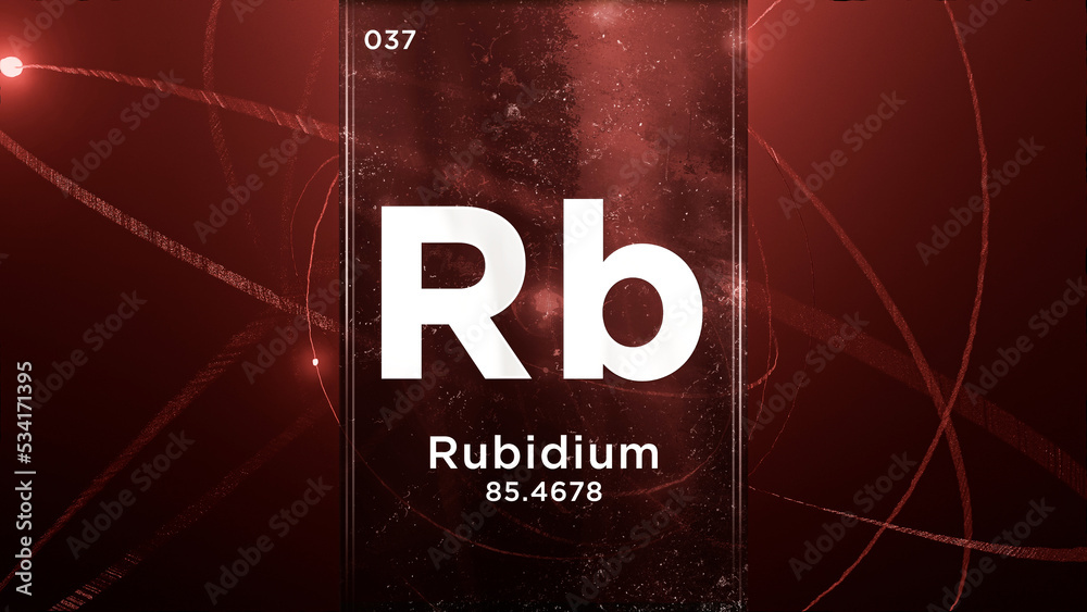 Rubidium (Rb) symbol chemical element of the periodic table, 3D ...