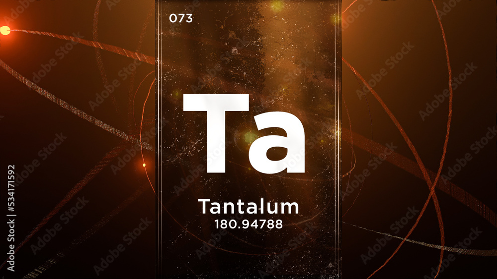 Tantalum (Ta) symbol chemical element of the periodic table, 3D ...