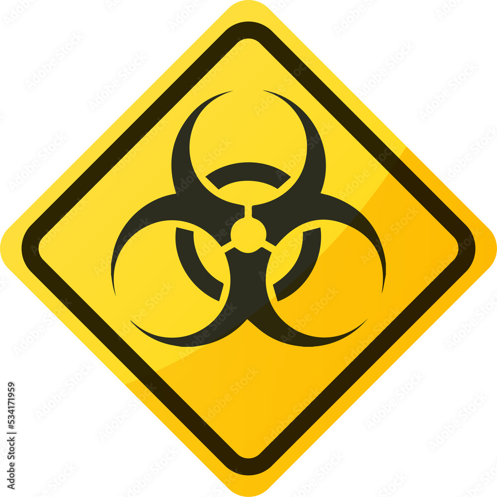 Hazard warning signs. Black yellow warning safety and caution signs ...