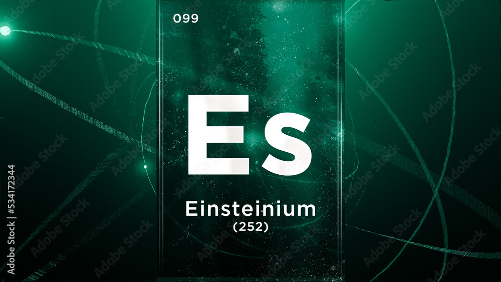 Poster Einsteinium (Es) symbol chemical element of the periodic table, 3D animation on – Wall ...