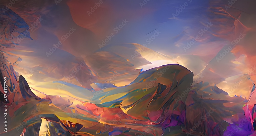 Colorful abstract psychedelic illustration, surreal op art linear ...