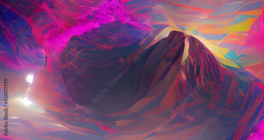 Colorful abstract psychedelic illustration, surreal op art linear ...