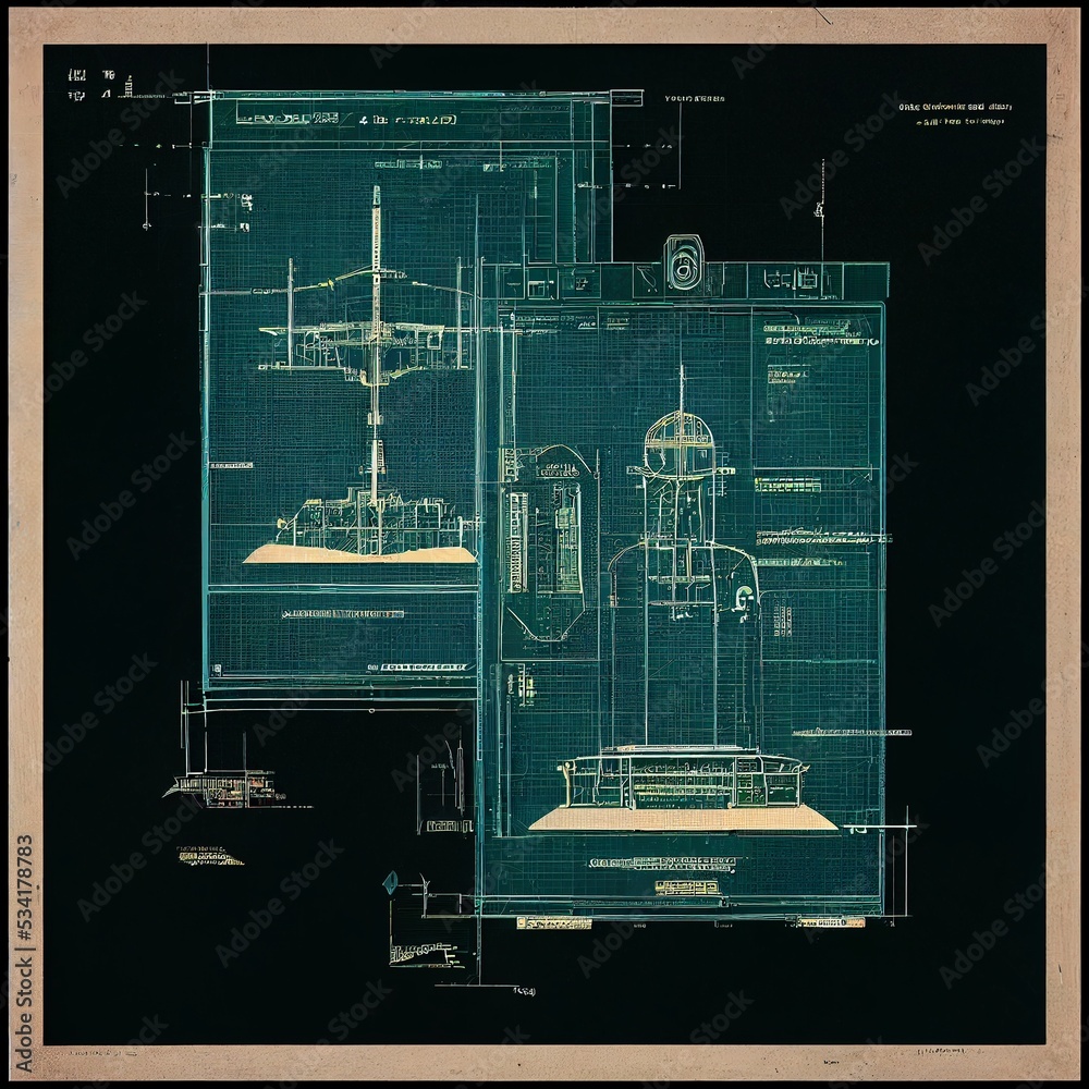 Building, tower, skyscraper, blueprint, sketch, diagram, outline with ...