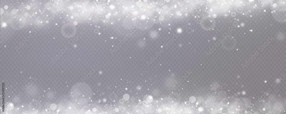 Falling snow.Christmas background.Snow blizzard.Transparent background ...