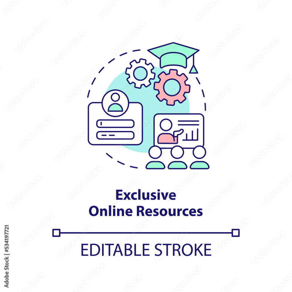 Exclusive online resources concept icon. Professional association ...