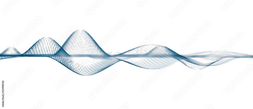 Illustration of abstract wireframe waves, visualization of sound ...