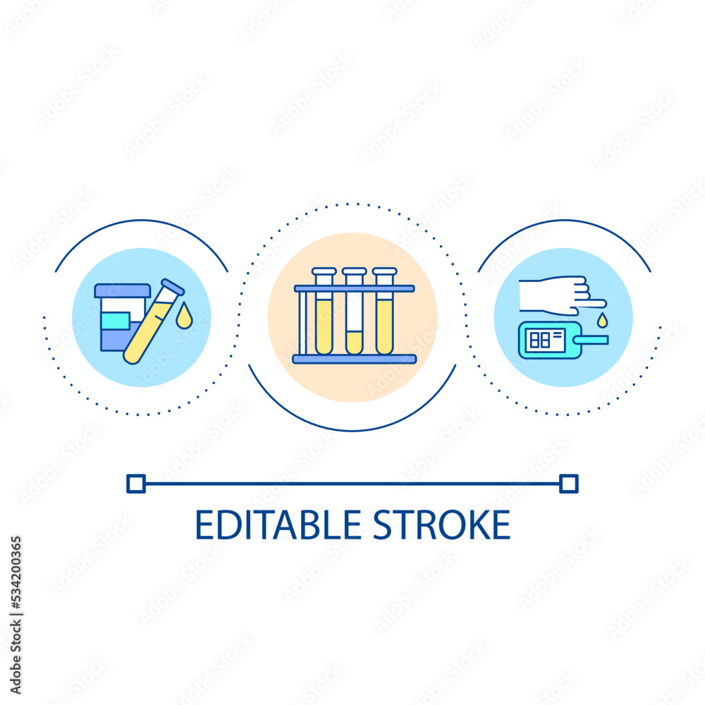 Taking medical tests loop concept icon. Medical analysis methods ...
