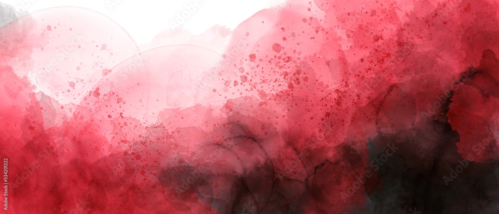 black red sky gradient watercolor background with clouds texture Stock ...