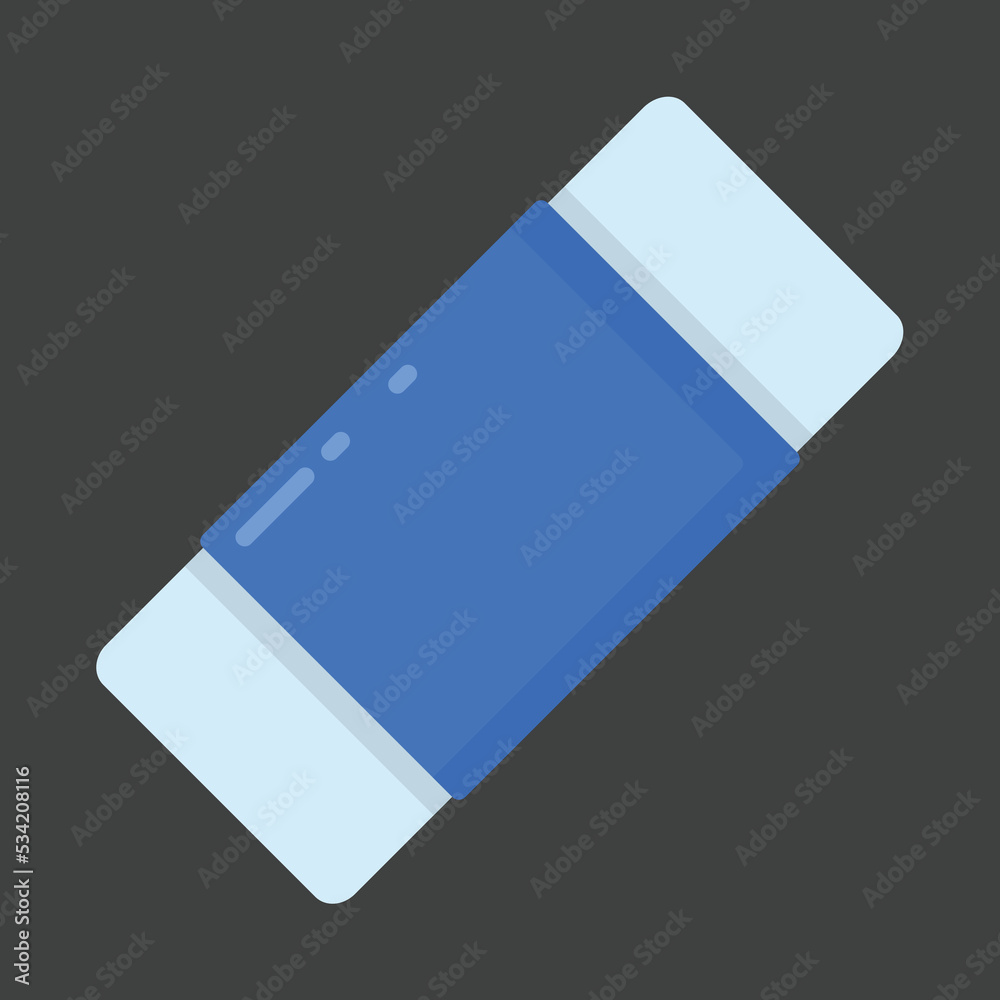 Vector graphic of eraser. School equipment illustration with flat ...