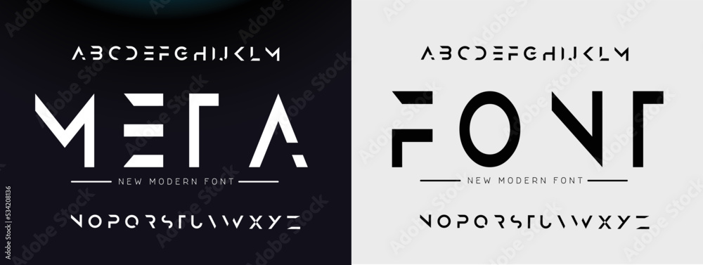 META, Modern Bold Font. Regular Italic Number Typography urban style ...