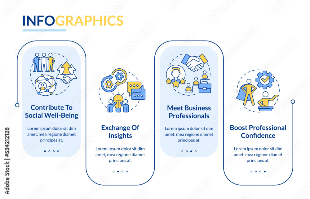 Networking rectangle infographic template. Professional development ...