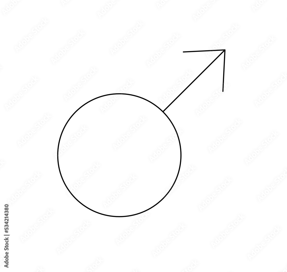 Vector Isolated Man Symbol Mars Circle With Arrow Colorless Black And vector-isolated-man-symbol-mars-circle-with-arrow-colorless-black-and