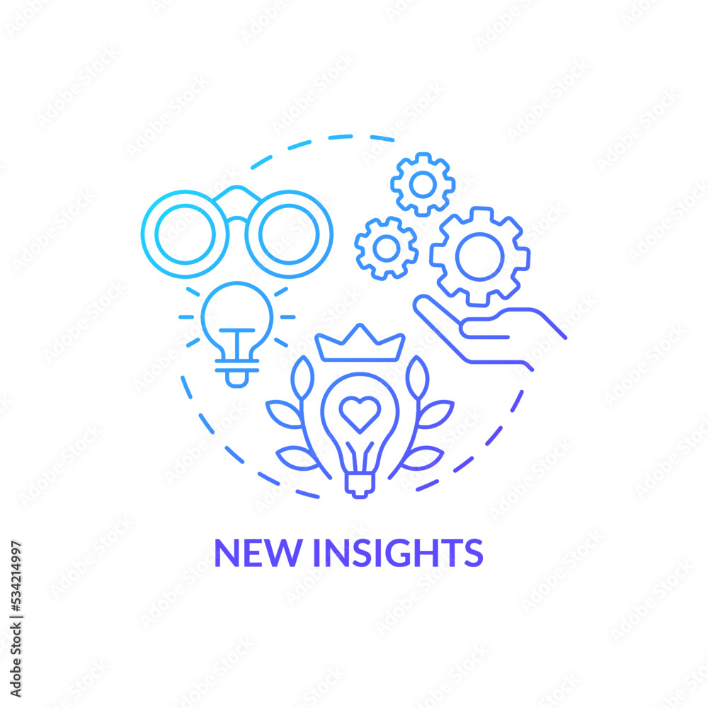 New insights blue gradient concept icon. Advantage for mentor abstract ...