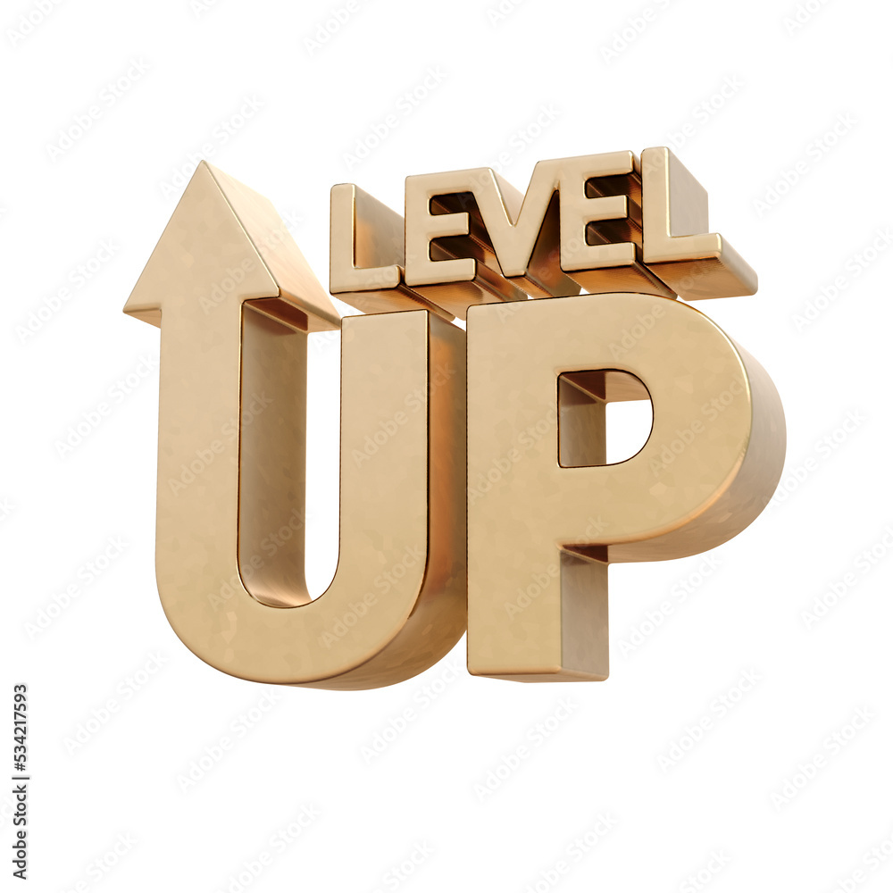 3d image combining gold level-up and arrows. Stock Illustration | Adobe ...