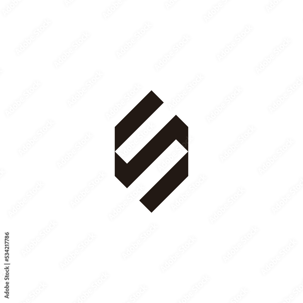Letter S crystal, hexagon geometric symbol simple logo vector Stock ...