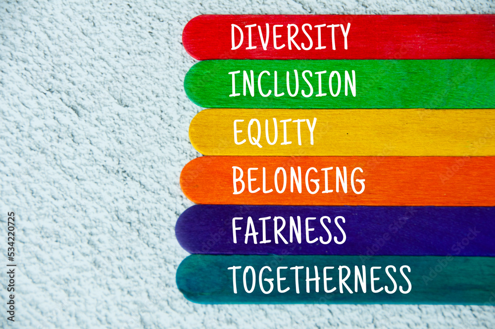 Diversity, inclusion, equality, belonging, fairness and togetherness ...