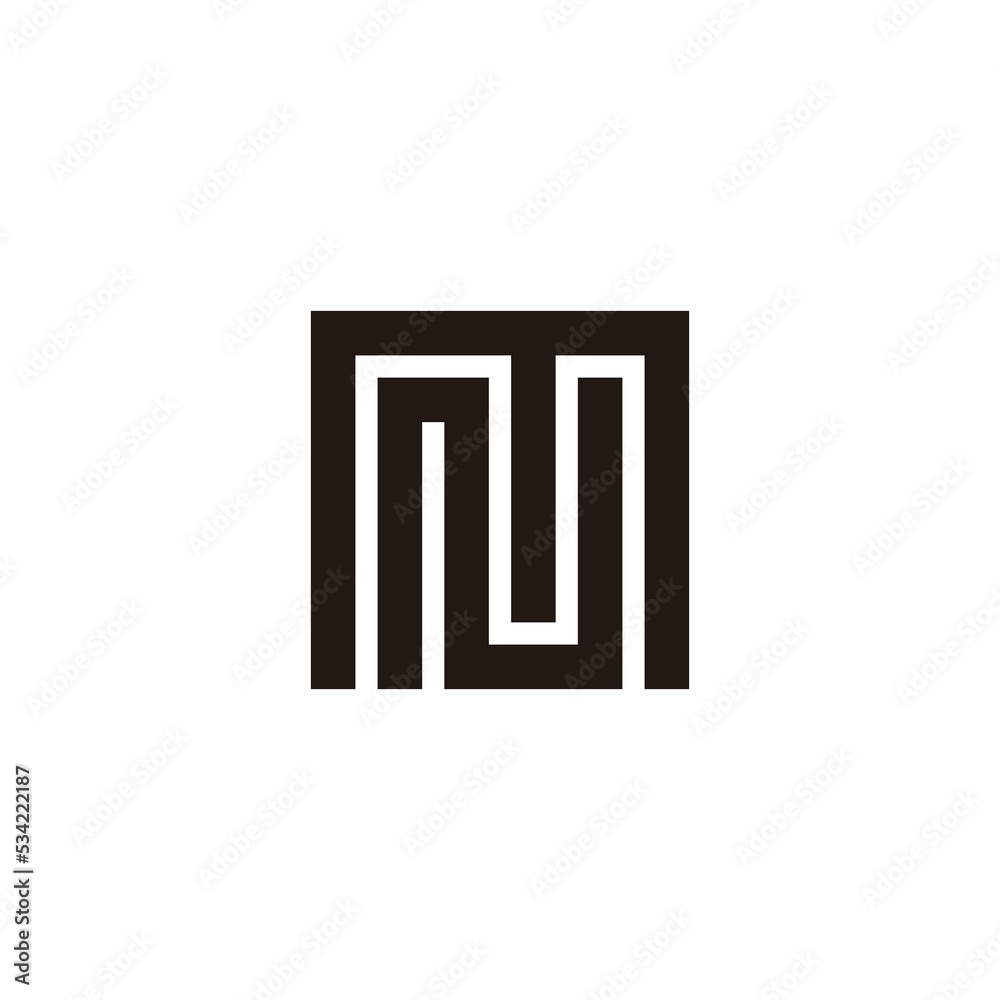 Letter M and N square, combination geometric symbol simple logo vector ...